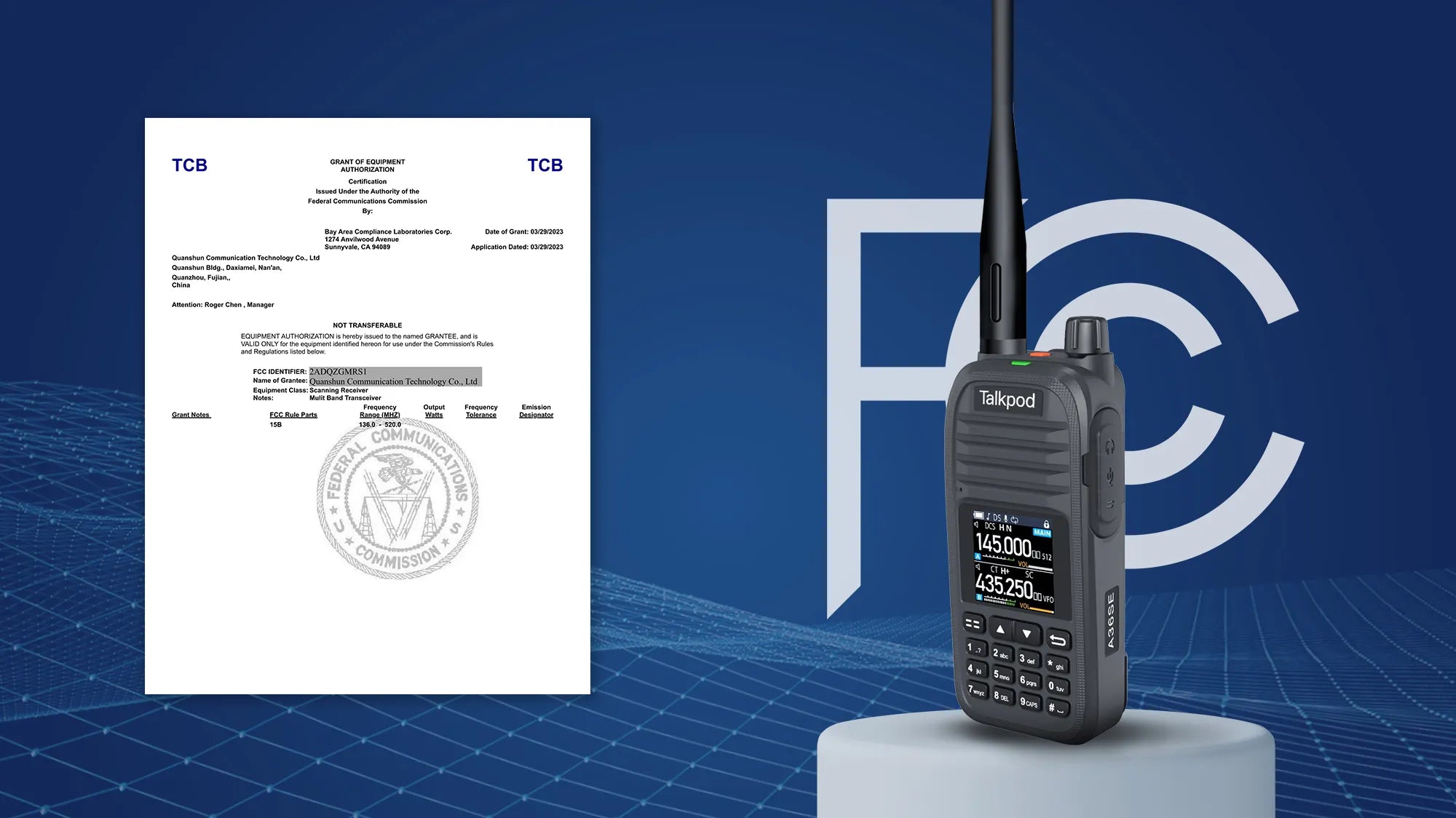 Talkpod A36SE FCC ID 2ADQZGMRS1