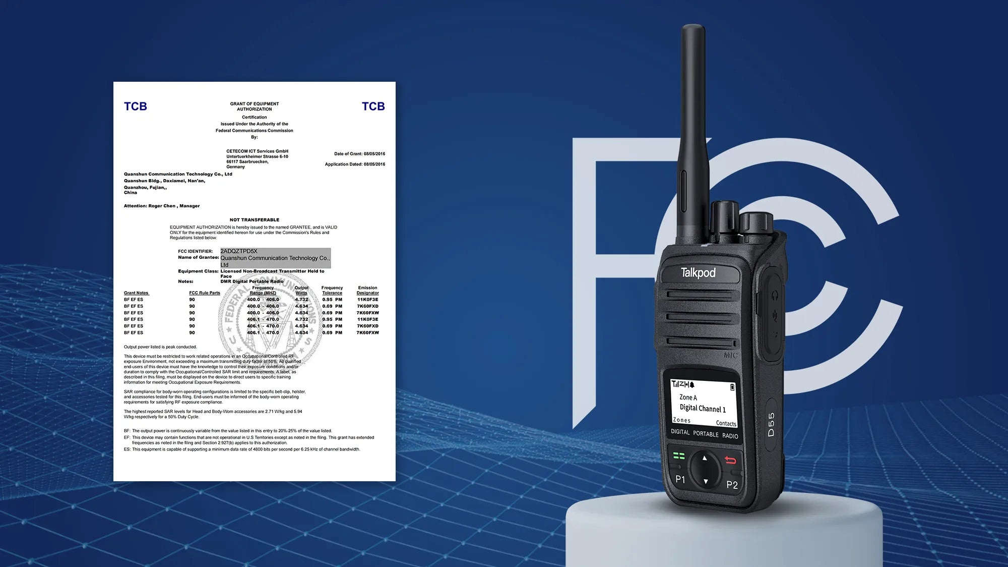 Talkpod D55 FCC ID 2ADQZTPD5X