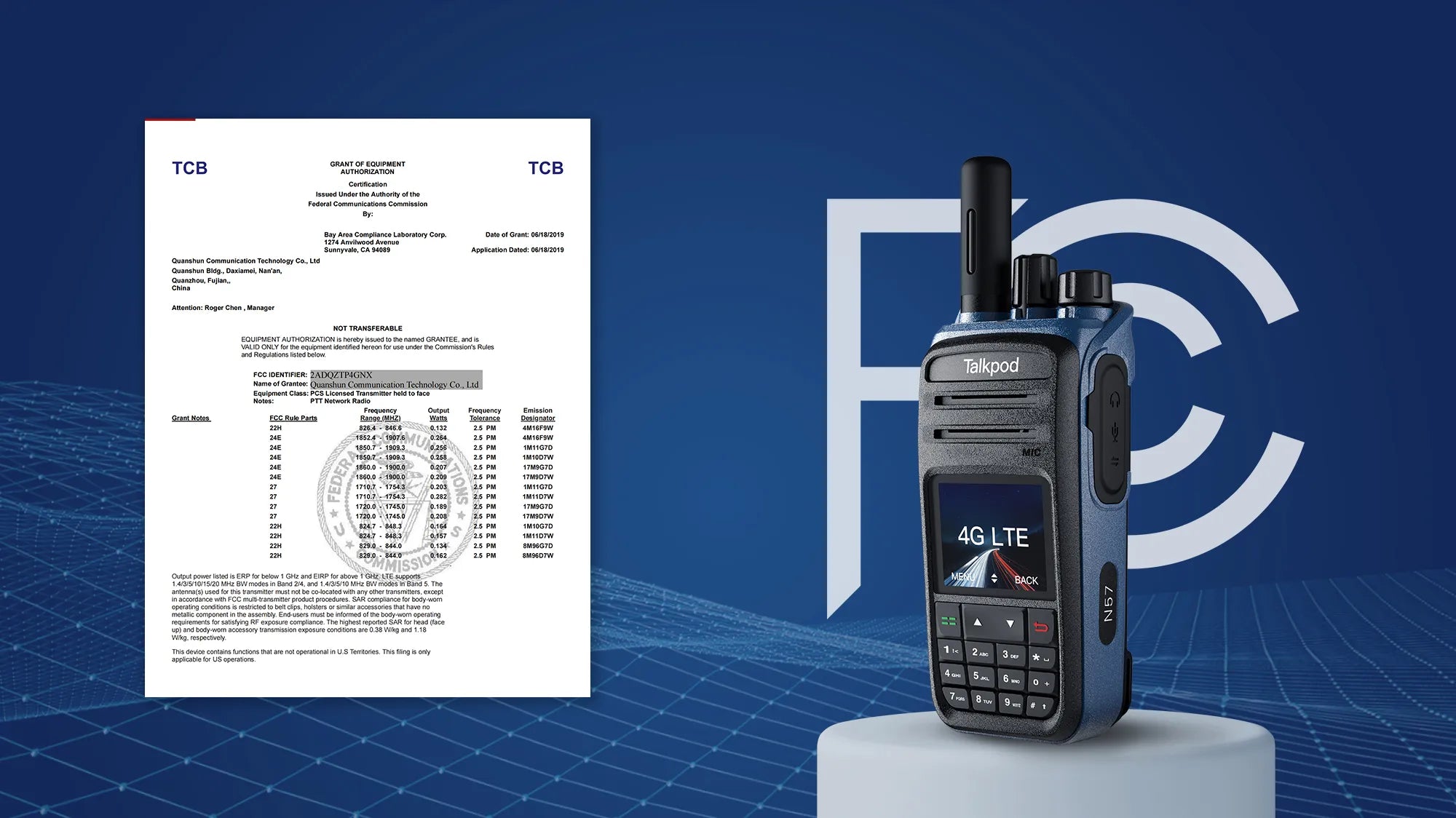 Talkpod N57 FCC ID 2ADQZTP4GNX